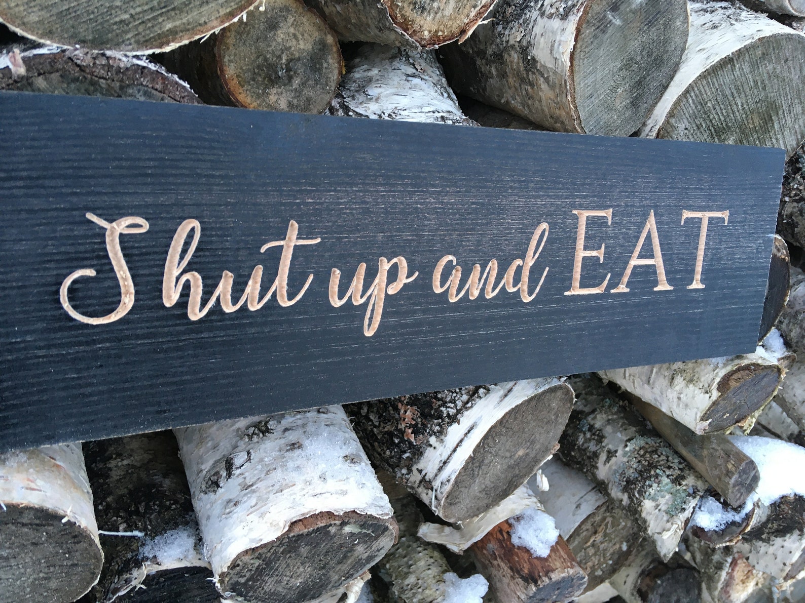 Shut up and EAT. Funny Sign. Kitchen Sign. - Etsy