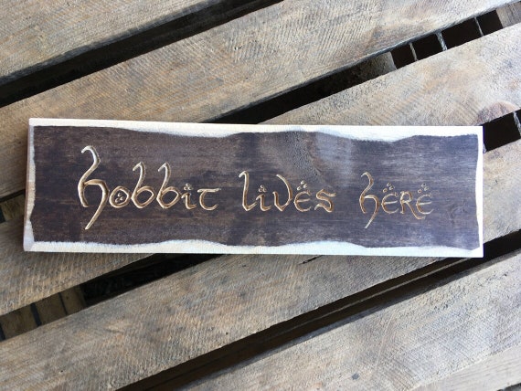 Hobbit Lives Here Wood Thick Sign - Etsy