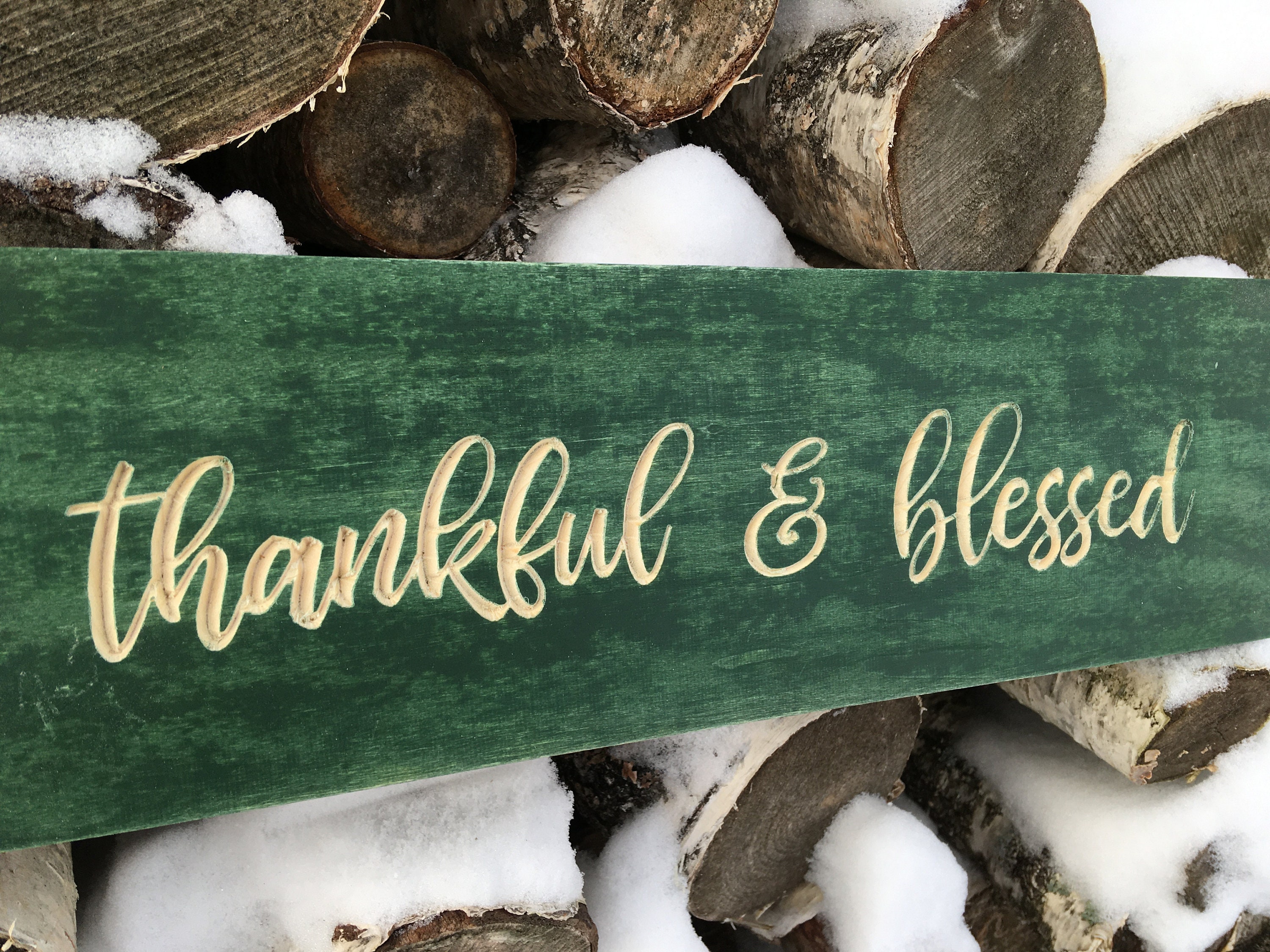 Thankful and Blessed. Christian sign. Kitchen sign | Etsy