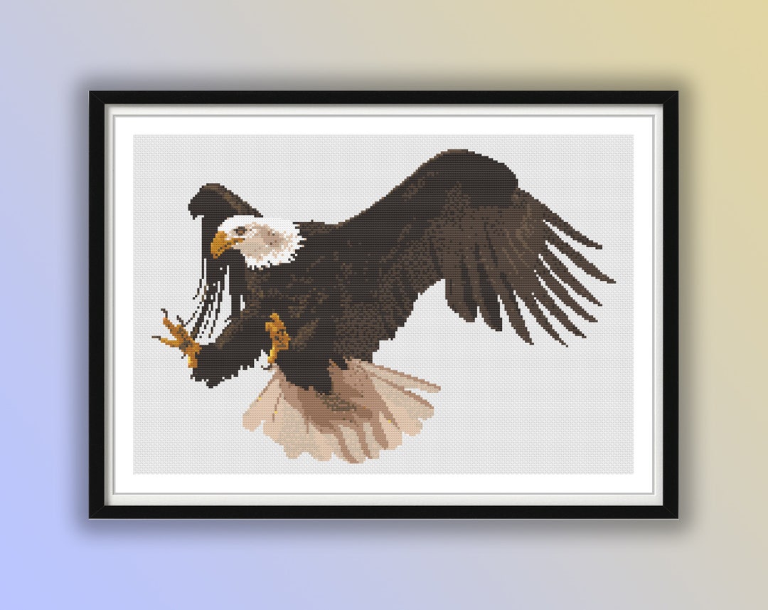 Eagle Counted Cross Stitch PDF Pattern, Raptor Eye Cross Stitch, Wild ...