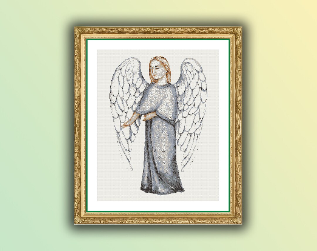 Heavenly Angel Counted Cross Stitch Pattern: Religious Embroidery ...