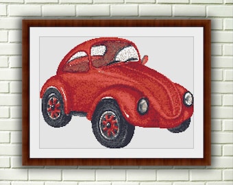 Vw Beetle Cross Stitch Pattern - Etsy