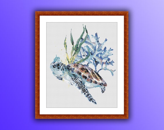 Sea Turtle Counted Cross Stitch Pattern Instant PDF Download | Etsy