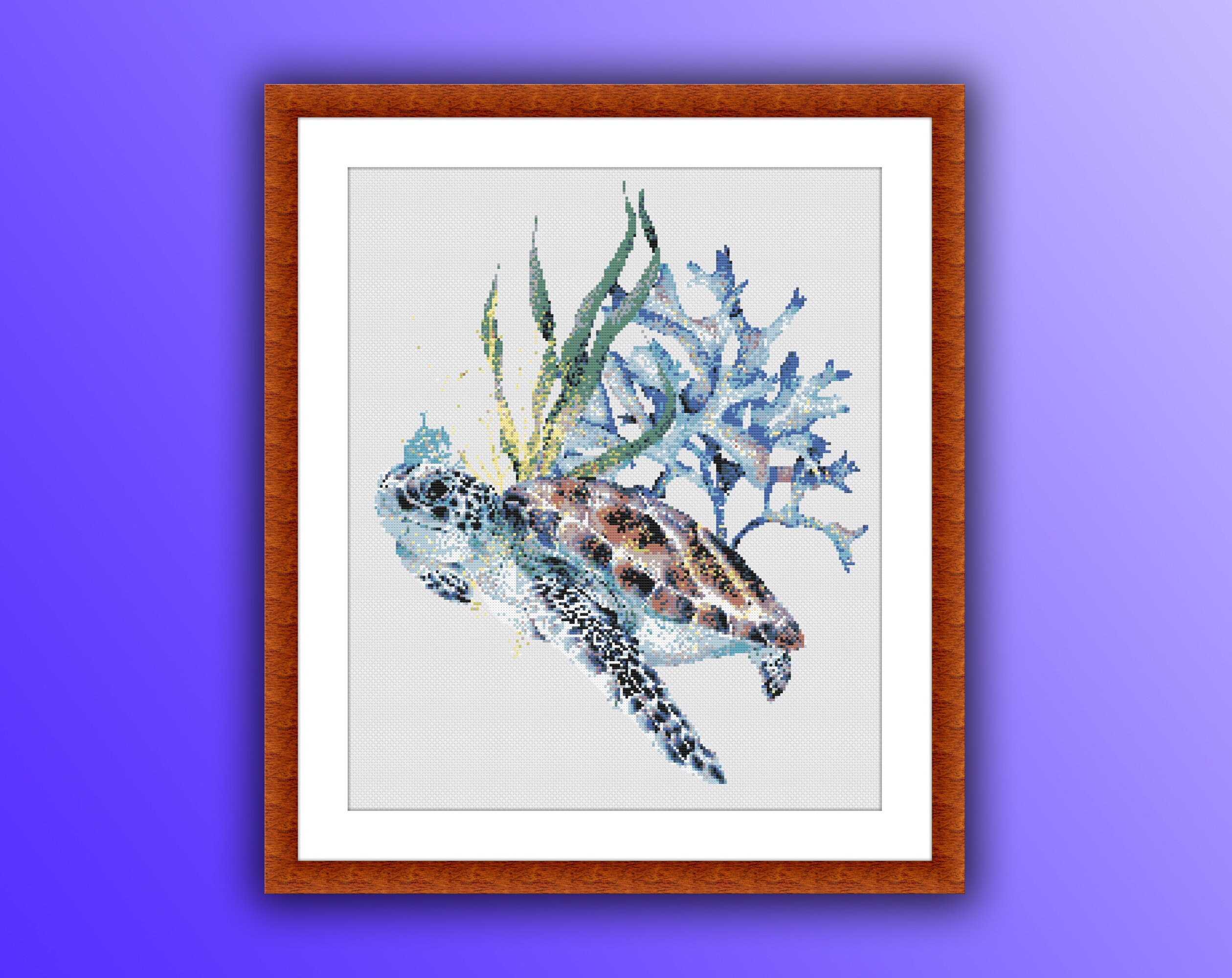 Sea Turtle Counted Cross Stitch Pattern Instant PDF Download | Etsy