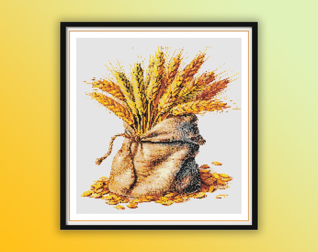 Watercolor Barley Harvest Cross Stitch Pattern - Modern Farm Life ...