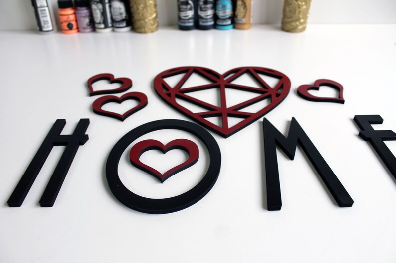 HOME Letters Wall Sign Home Wall Decor Painted Wooden HOME - Etsy UK