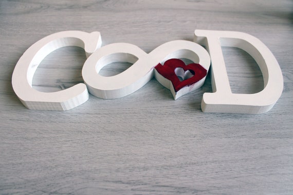 Home & Living Wall Décor Painted Wooden Big Letters Home Decoration ...