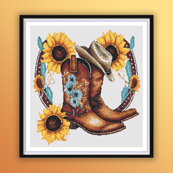 Cowboy Cross Stitch - Etsy