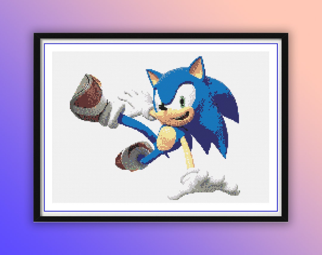 Sonic the Hedgehog Counted Cross Stitch PDF Pattern, Anime Characters ...