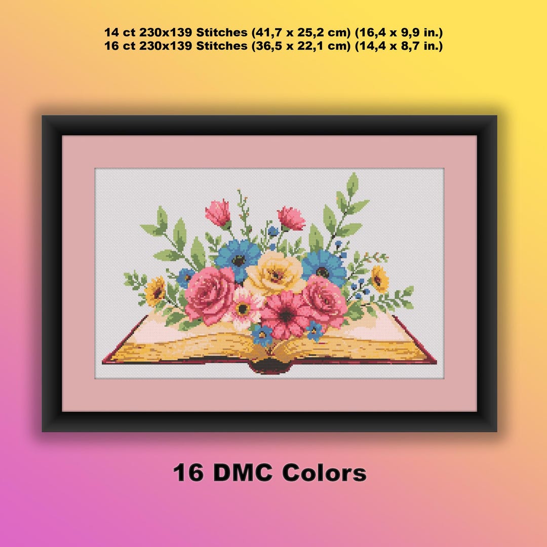 Counted Cross Stitch PDF Pattern, Watercolor Floral Book, Spring ...