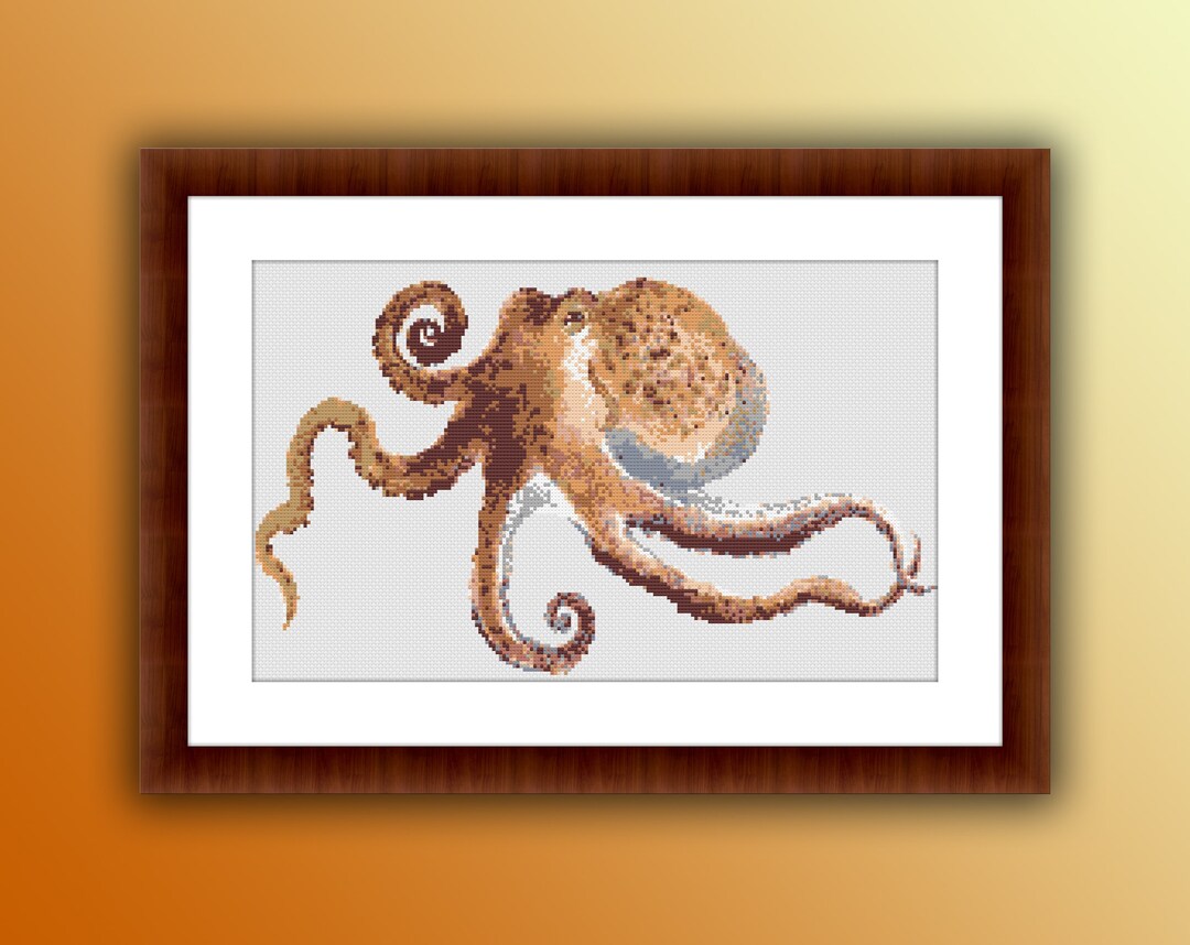 Vibrant Underwater Octopus Counted Cross Stitch PDF Pattern: Modern ...
