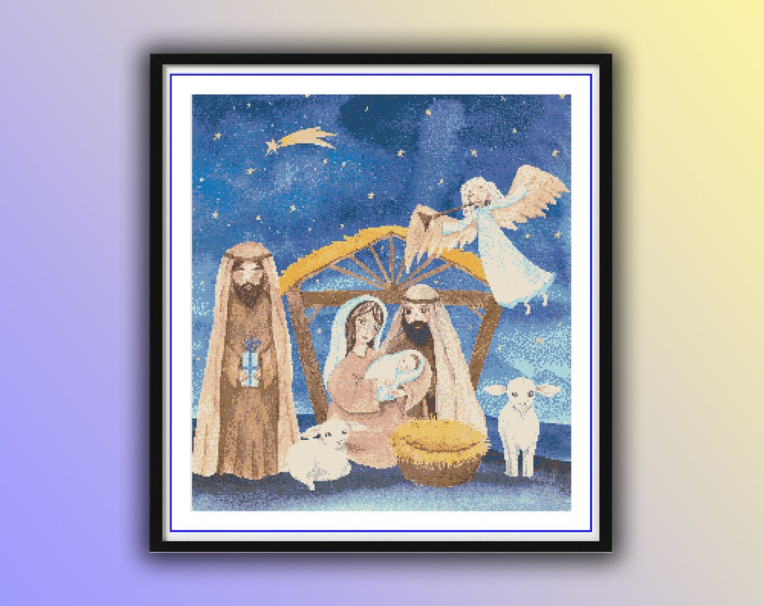 Nativity Counted Cross Stitch PDF Pattern the Birth of Jesus - Etsy
