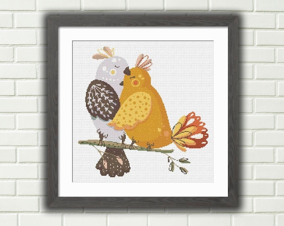 Love Birds Cross Stitch Pattern PDF Instant Download Bird | Etsy