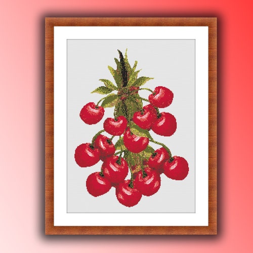 Cherries Cross Stitch Pattern 1 Instant PDF Download Cherry - Etsy