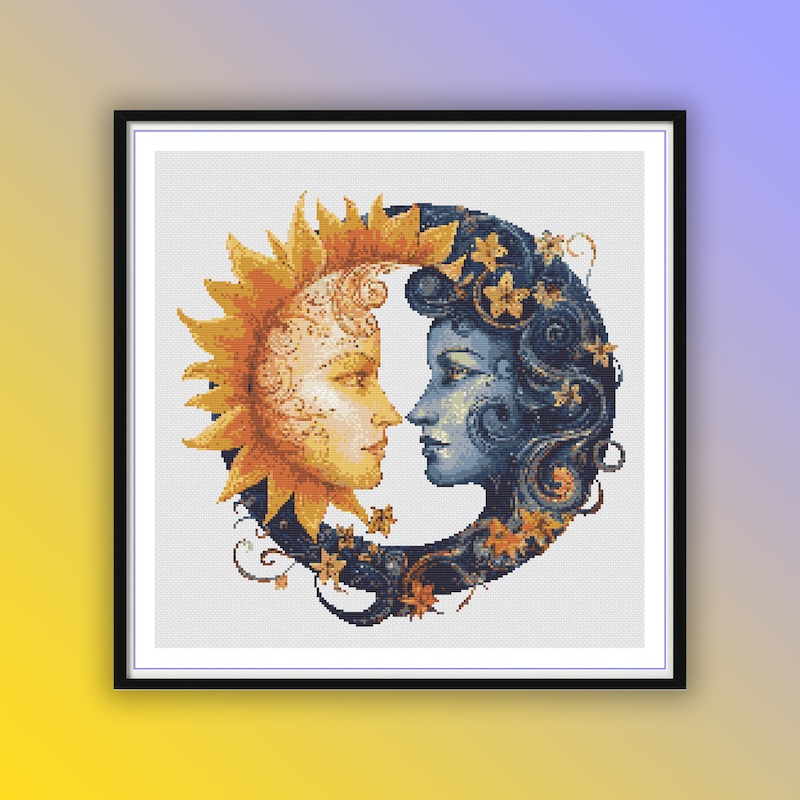 Sun Cross Stitch - Etsy