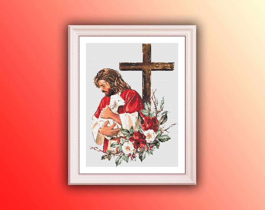 Jesus Christ Religious Needlepoint Cross Stitch Pattern - Digital PDF ...