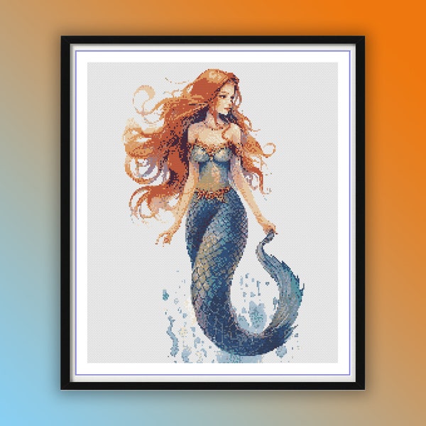 Mermaid Cross Stitch Pattern - Etsy