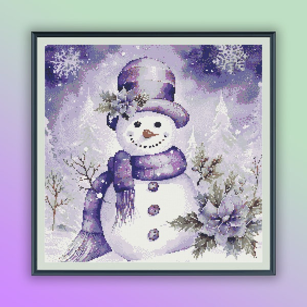 Purple Snowman Pattern - Etsy