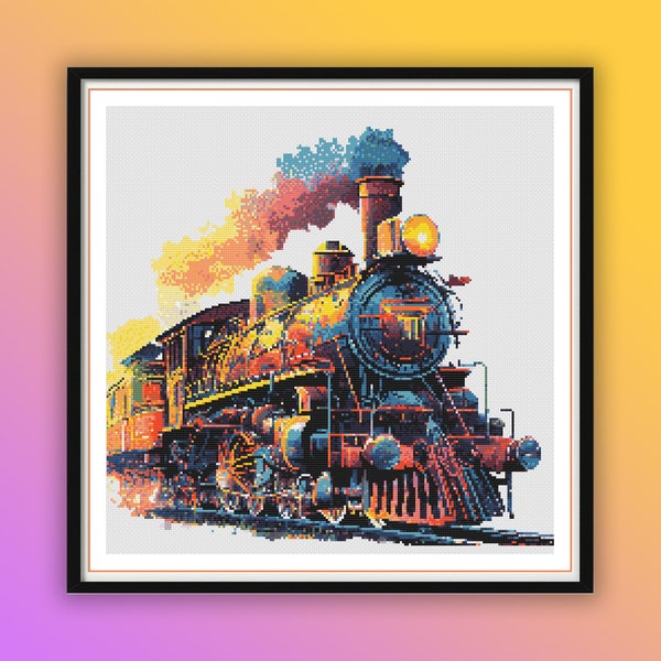 Train Cross Stitch - Etsy