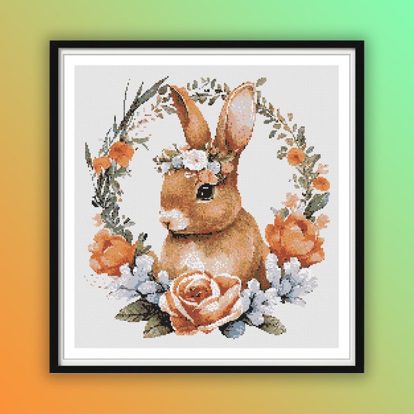 Rabbit Cross Stitch - Etsy