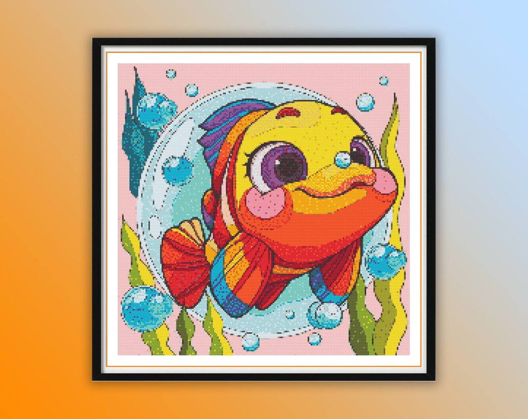 Watercolor Baby Fish Cross Stitch Pattern: Nursery Decor, Ocean Animals ...