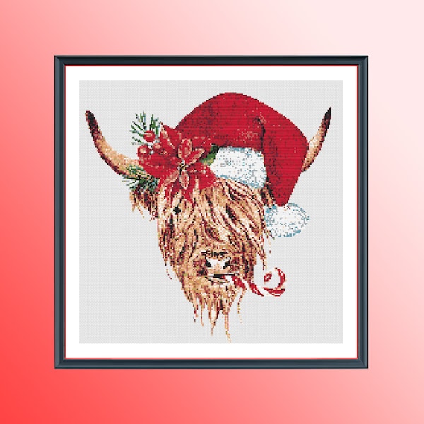 Hyland Cow Cross Stitch - Etsy