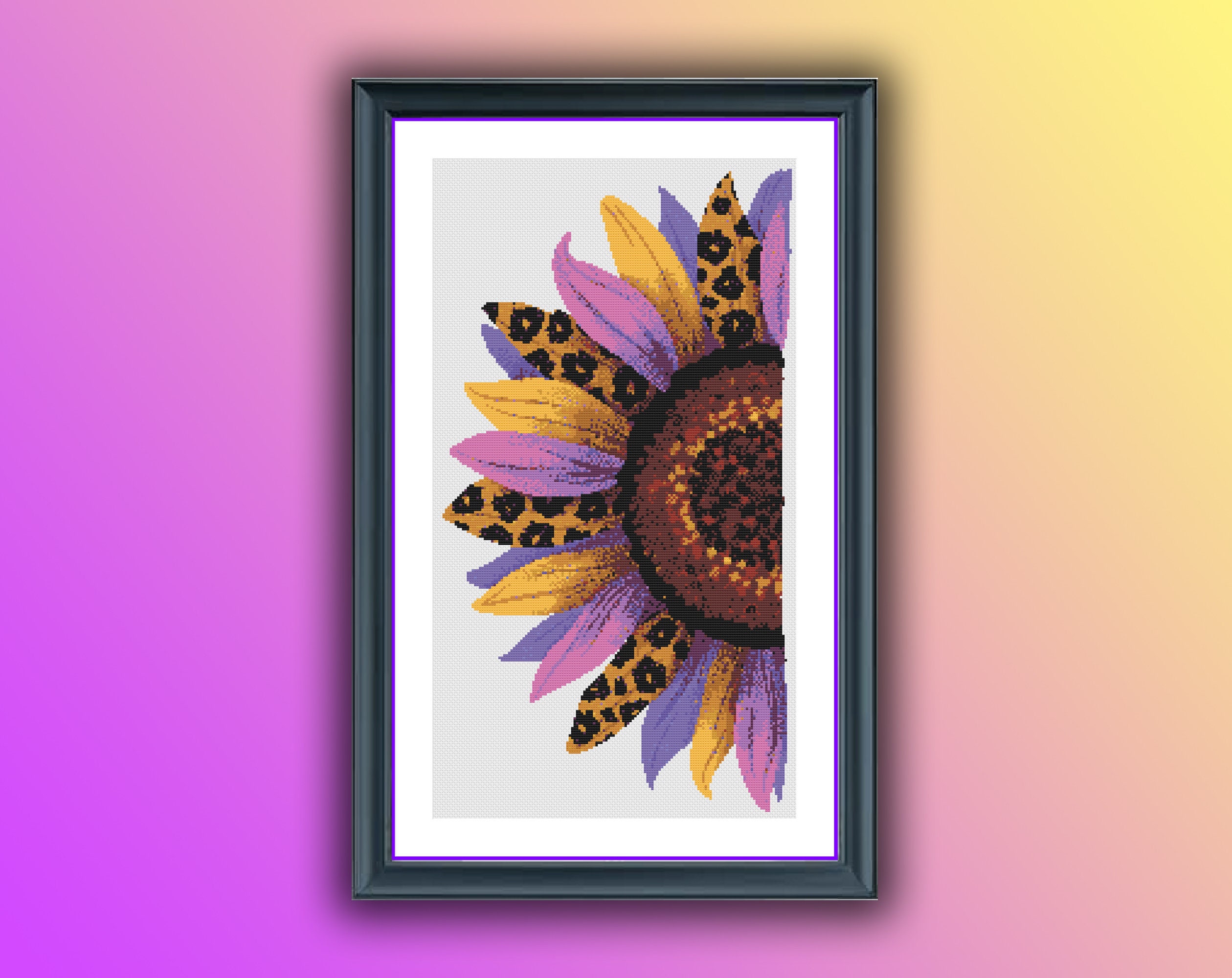Western Sunflower Counted Cross Stitch PDF Pattern Halloween - Etsy