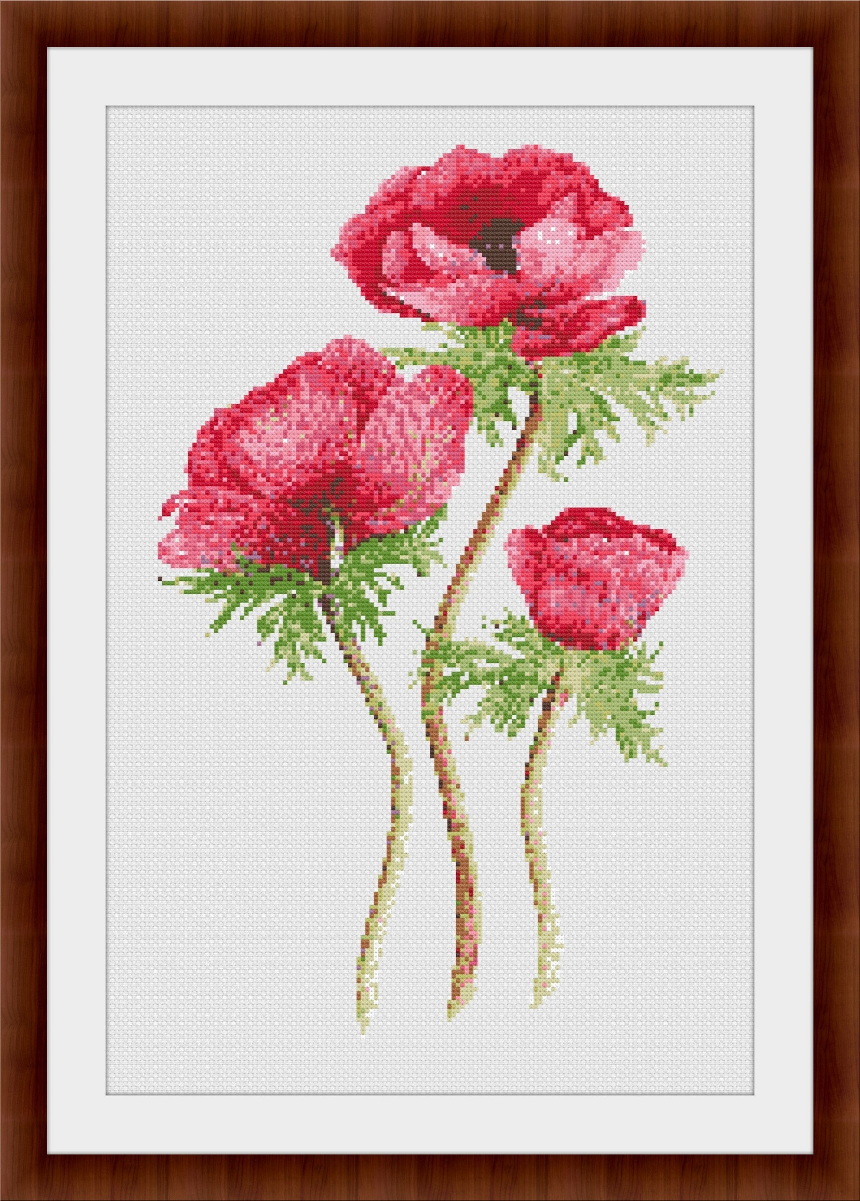 Anemone Flowers Cross Stitch Pattern Bouquet Cross Stitch | Etsy