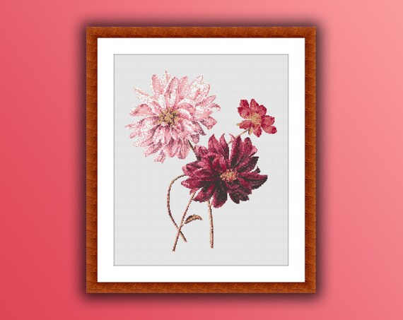 Flowers Counted Cross Stitch PDF Pattern Bouquet Cross - Etsy