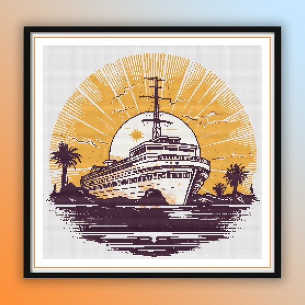 Cruise Ship Cross Stitch Pattern - Etsy