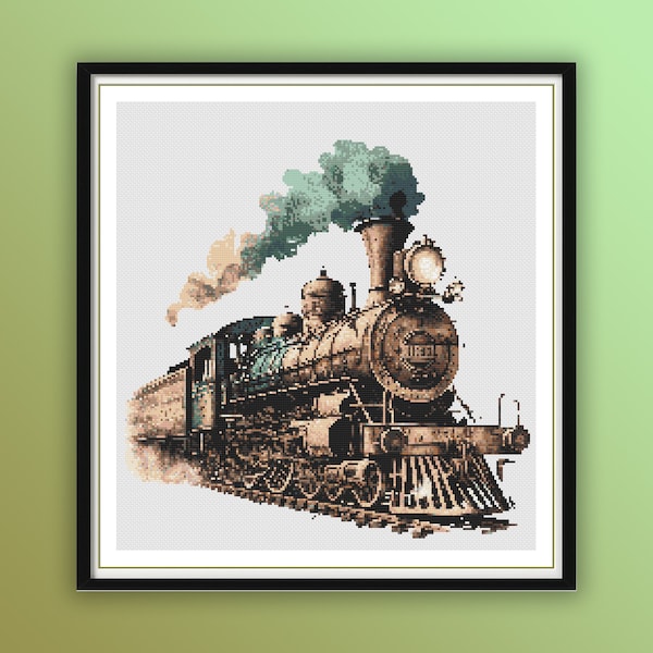 Cross Stitch Train - Etsy
