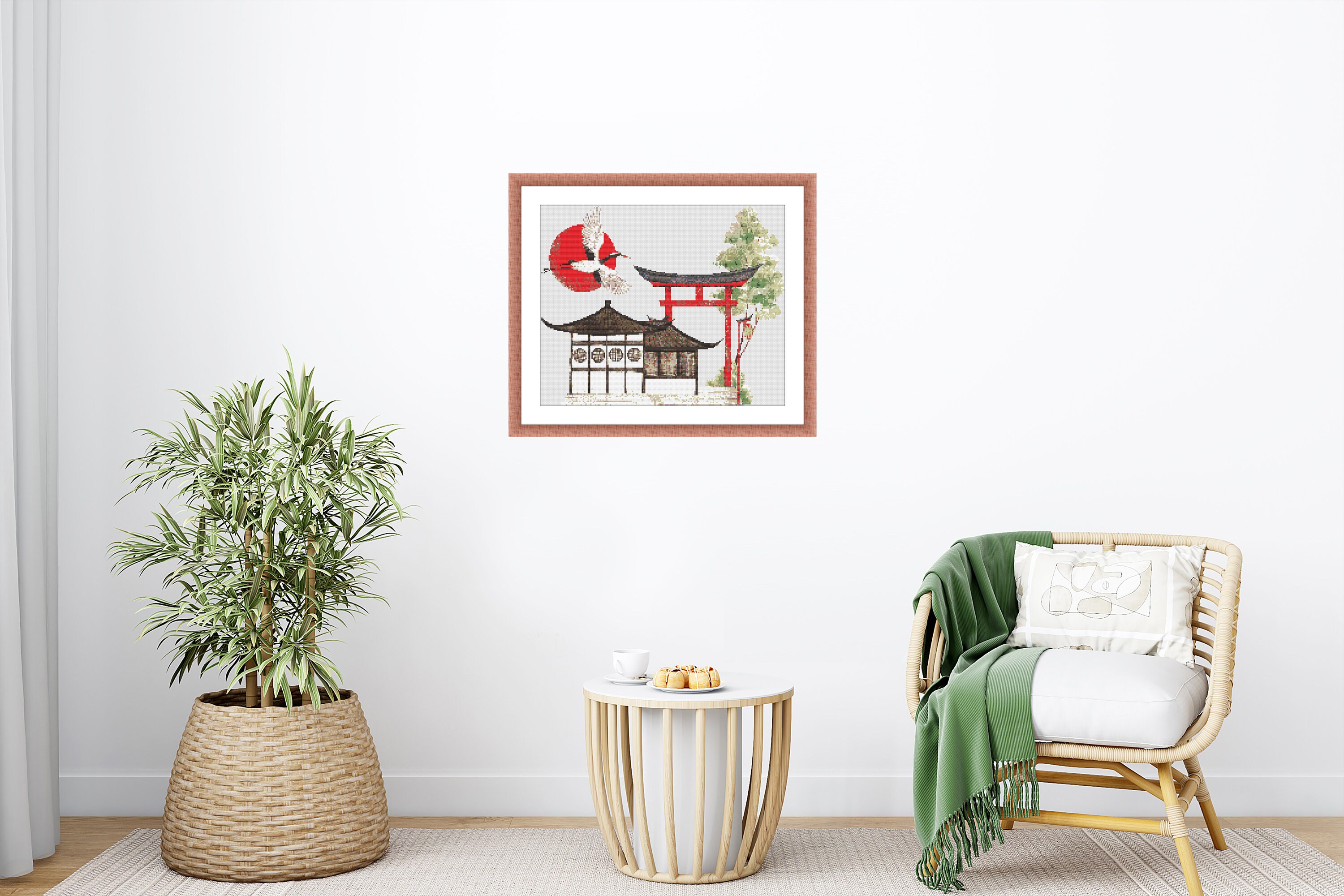 Japanese Pagoda Counted Cross Stitch PDF Pattern Japanese - Etsy