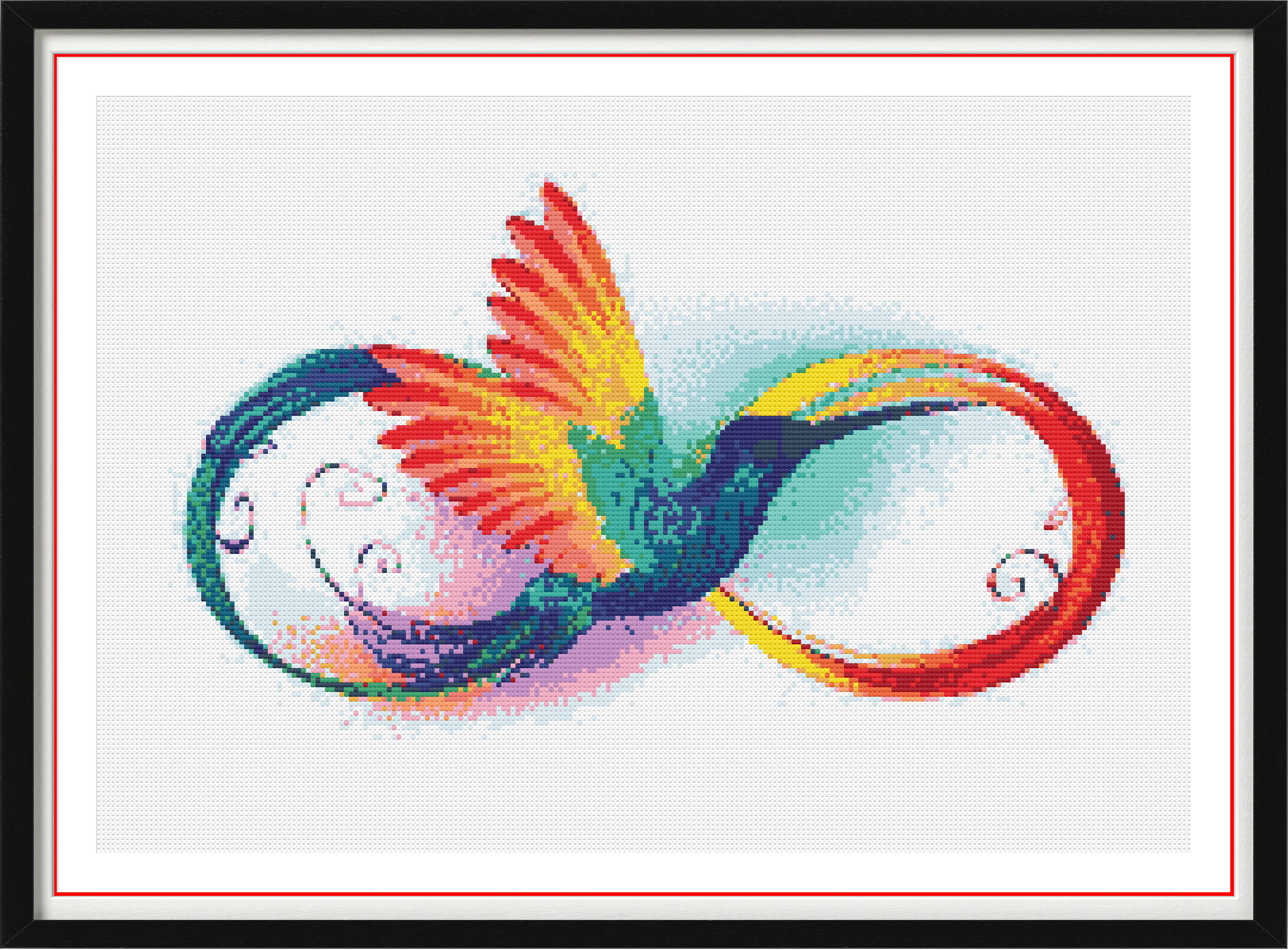 Watercolor Infinity Symbol With Hummingbird Counted Cross - Etsy