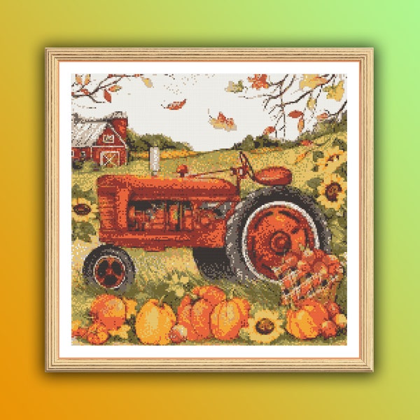 Autumn Tractor - Etsy