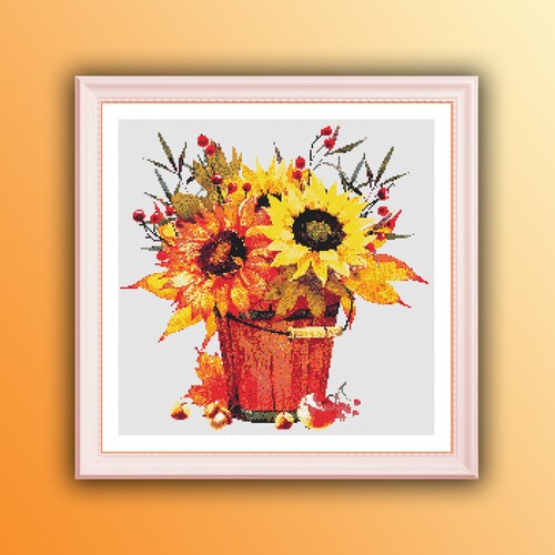 Sunflowers Cross Stitch Pattern Sunflower Bouquet Pattern PDF - Etsy