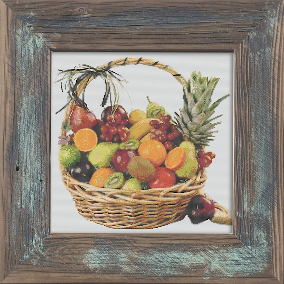 Fruits Basket Cross Stitch Pattern Fruits Cross Stitch | Etsy