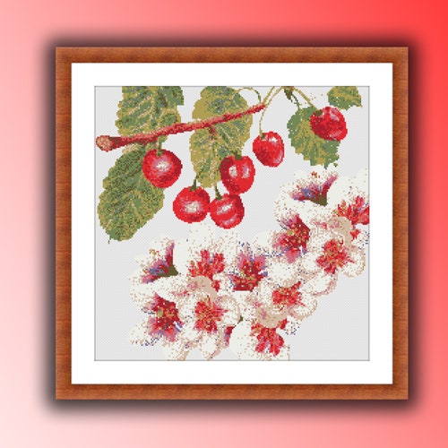 Cherries Cross Stitch Pattern 1 Instant PDF Download Cherry - Etsy
