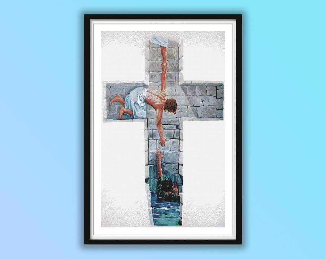 Jesus Christ Counted Cross Stitch Pattern: Religious Embroidery PDF ...