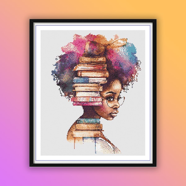 Girl With Library in Her Head - Etsy