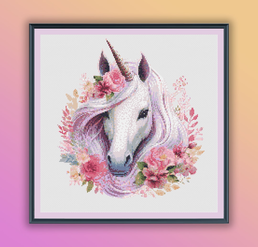 Watercolor Fairy Unicorn Counted Cross Stitch Pdf Pattern Unicorn Hand
