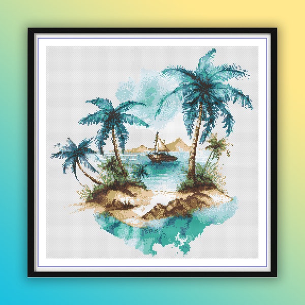 Beach Cross Stitch - Etsy