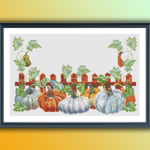 Autumnal Pumpkins Cross Stitch Pattern - Etsy