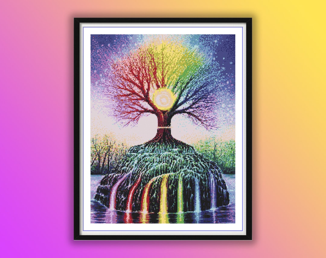 Tree of Life Counted Cross Stitch PDF Pattern, Four Season Tree, Modern ...
