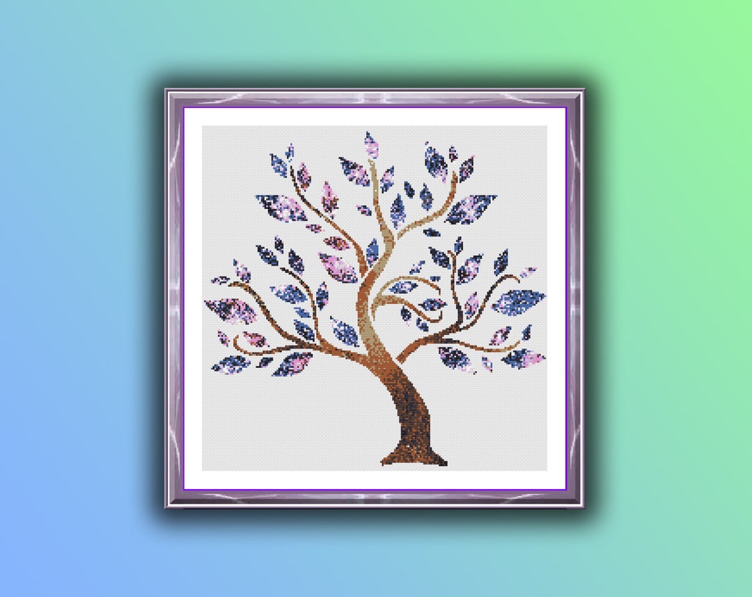 Tree of Life Counted Cross Stitch PDF Pattern, Forest Landscape Cross ...