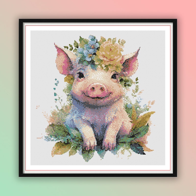 Pig Cross Stitch - Etsy