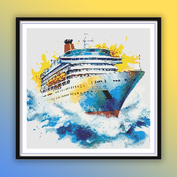 Cruise Ship Counted Cross Stitch Pattern - Etsy