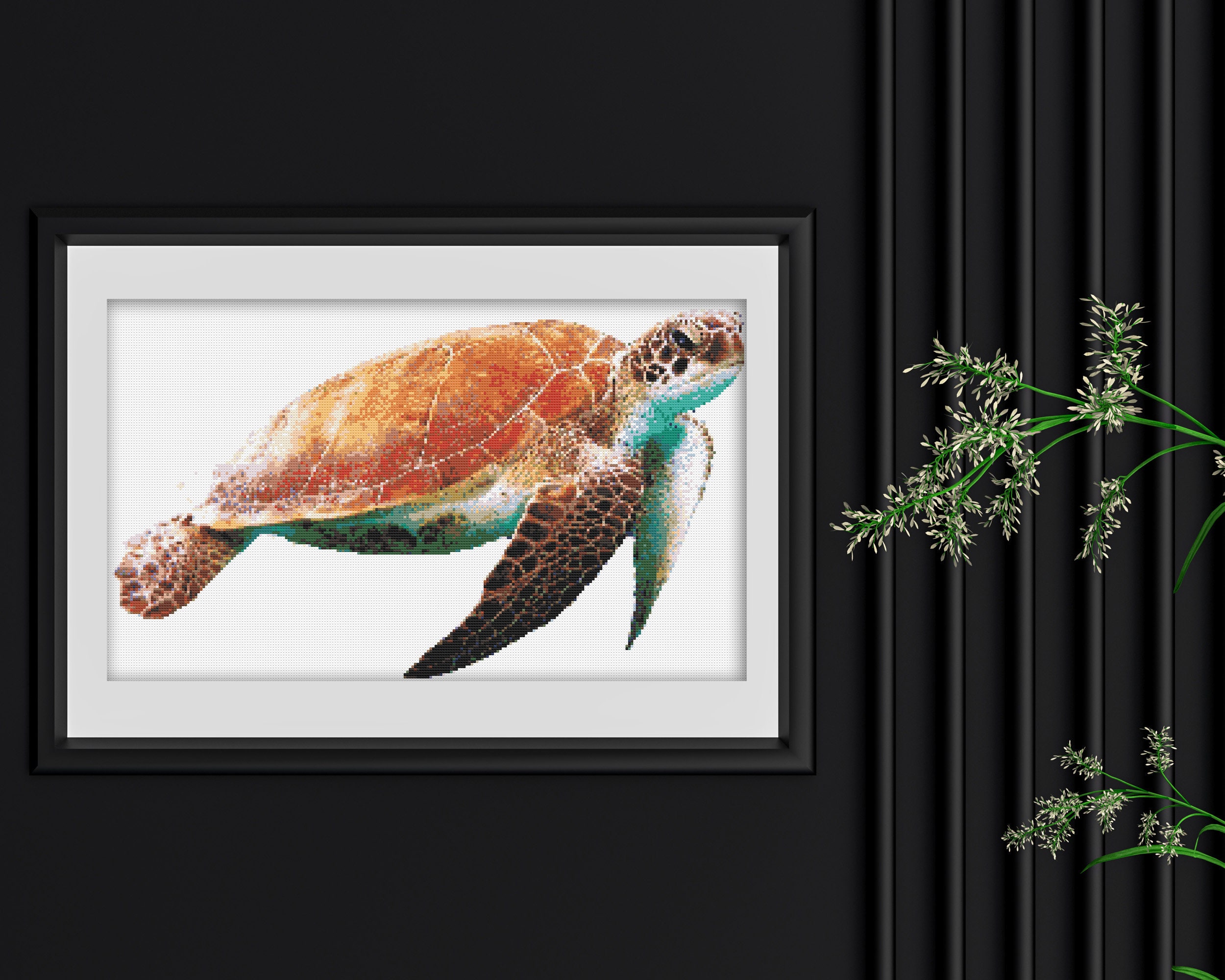 Sea Turtle Cross Stitch Pattern Instant PDF Download Sea | Etsy