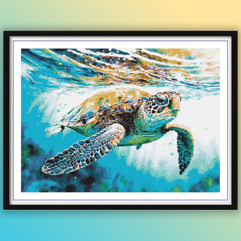 Turtle Cross Stitch - Etsy