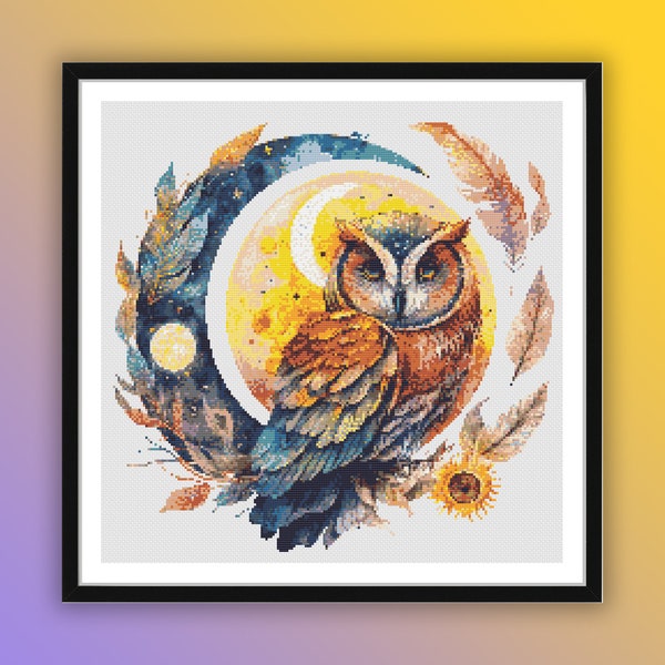 Owl With Sun Painting - Etsy UK