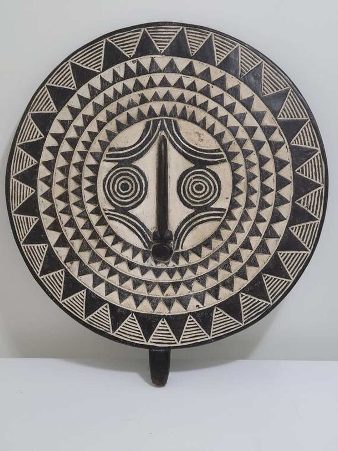African Sun Mask Black and White Traditional African Craft - Etsy